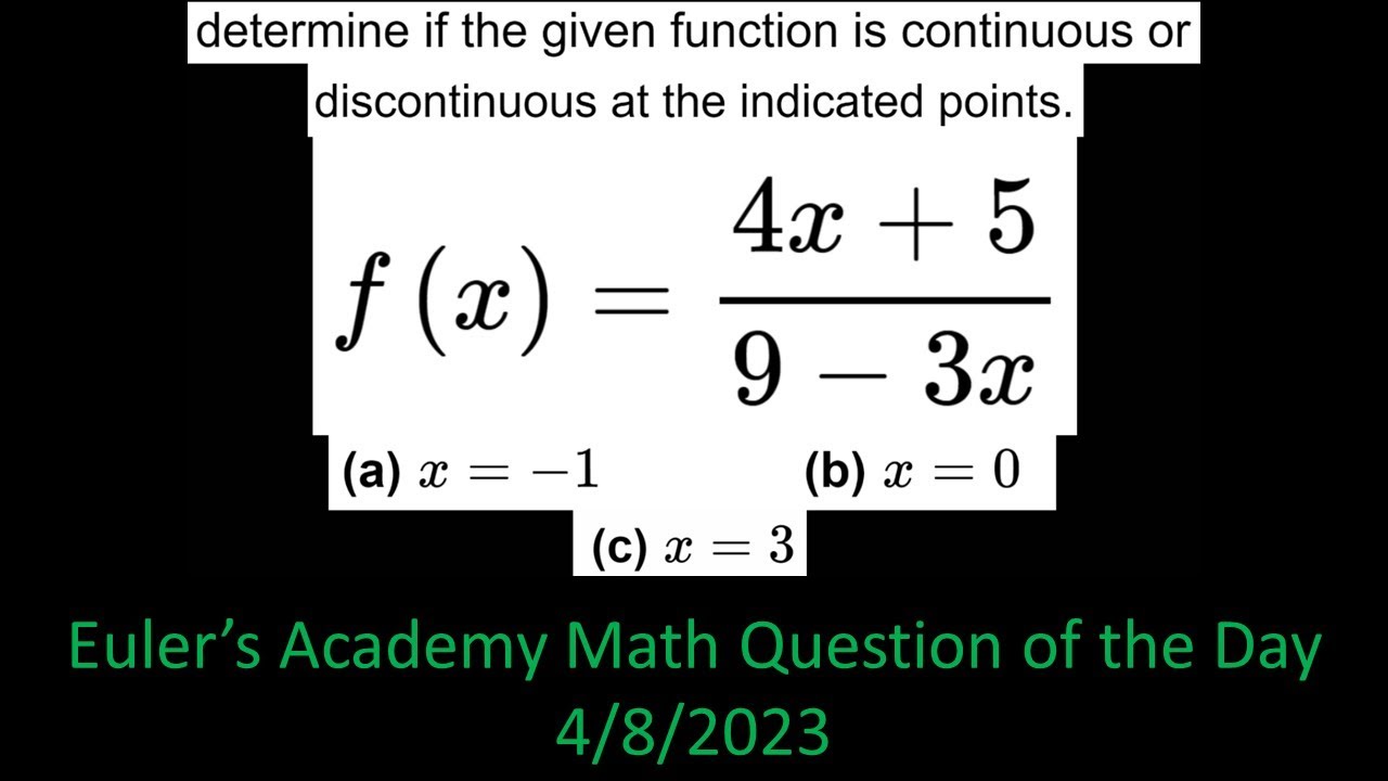 Math Question of the Day: Saturday April 8th, 2023 - YouTube