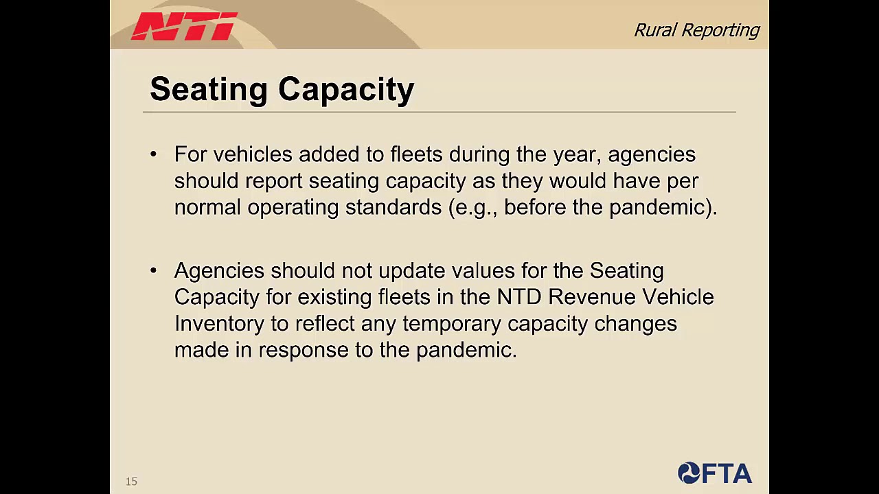 Webinar: National Transit Database: Annual Reporting for State DOTs ...