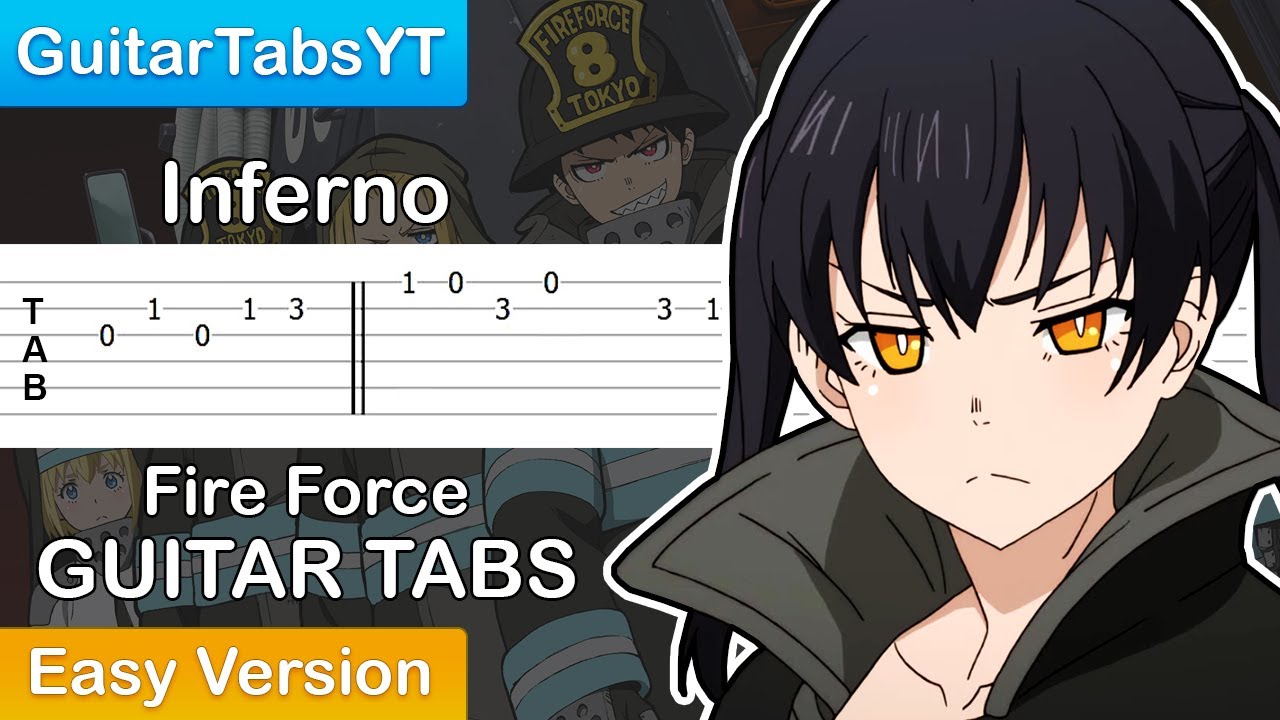 Fire Force - Inferno (Opening) Guitar Tutorial | Guitar Lesson + TABS ...