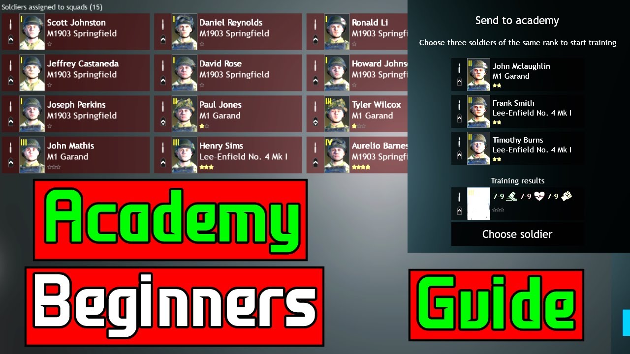 BEGINNERS GUIDE to the ACADEMY │ How to get BETTER SOLDIERS │ Enlisted ...