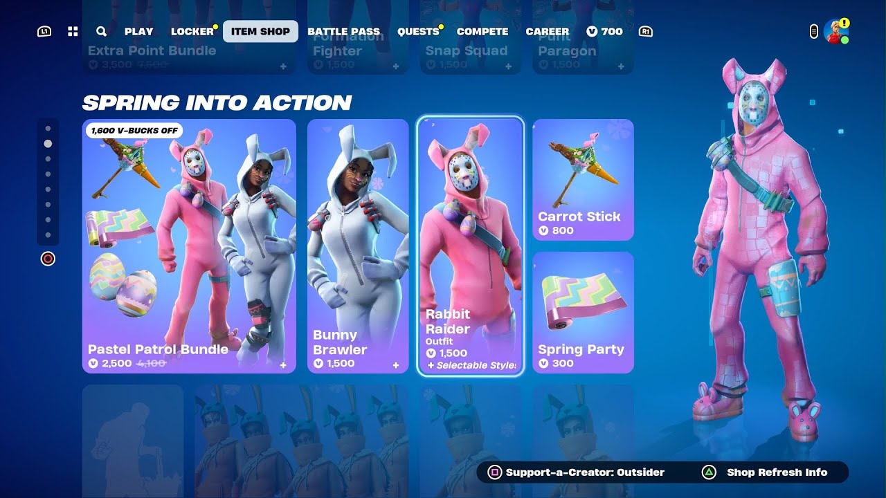 FORTNITE MARCH 27, 2024 ITEMSHOP-BEACH BOMBER,BUNNY BRAWLER RABBIT ...