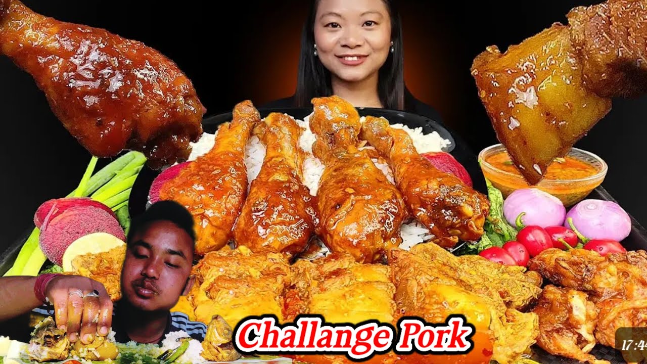 Eting Pork recipe Eating chicken curry Asmr eating spicy pork belly ...