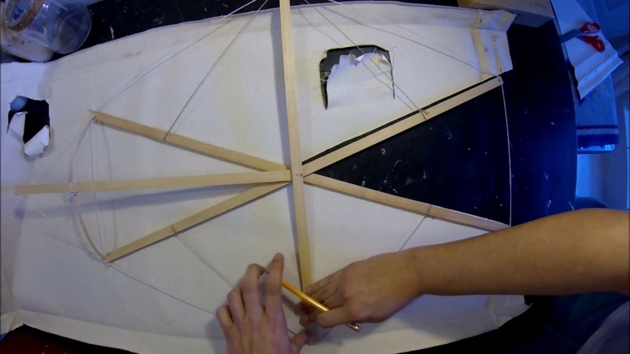 Repurposed a ripped canvas into a kite - YouTube
