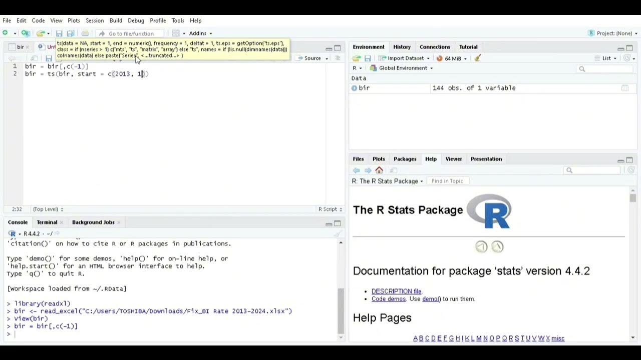 Uji Stasioneritas Data Menggunakan Aplikasi RStudio - YouTube