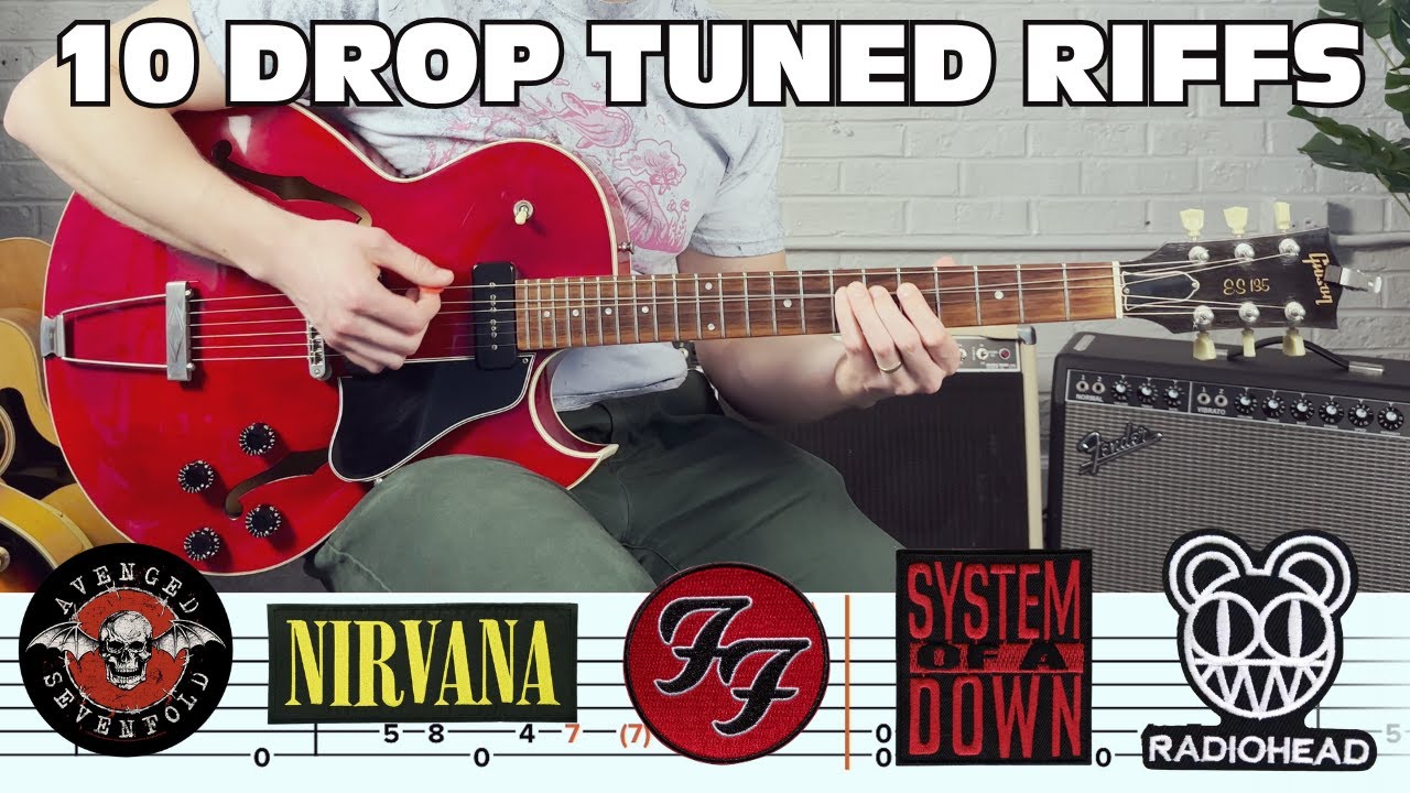 10 Drop Tuned Riffs You NEED To Know - with TABS - YouTube