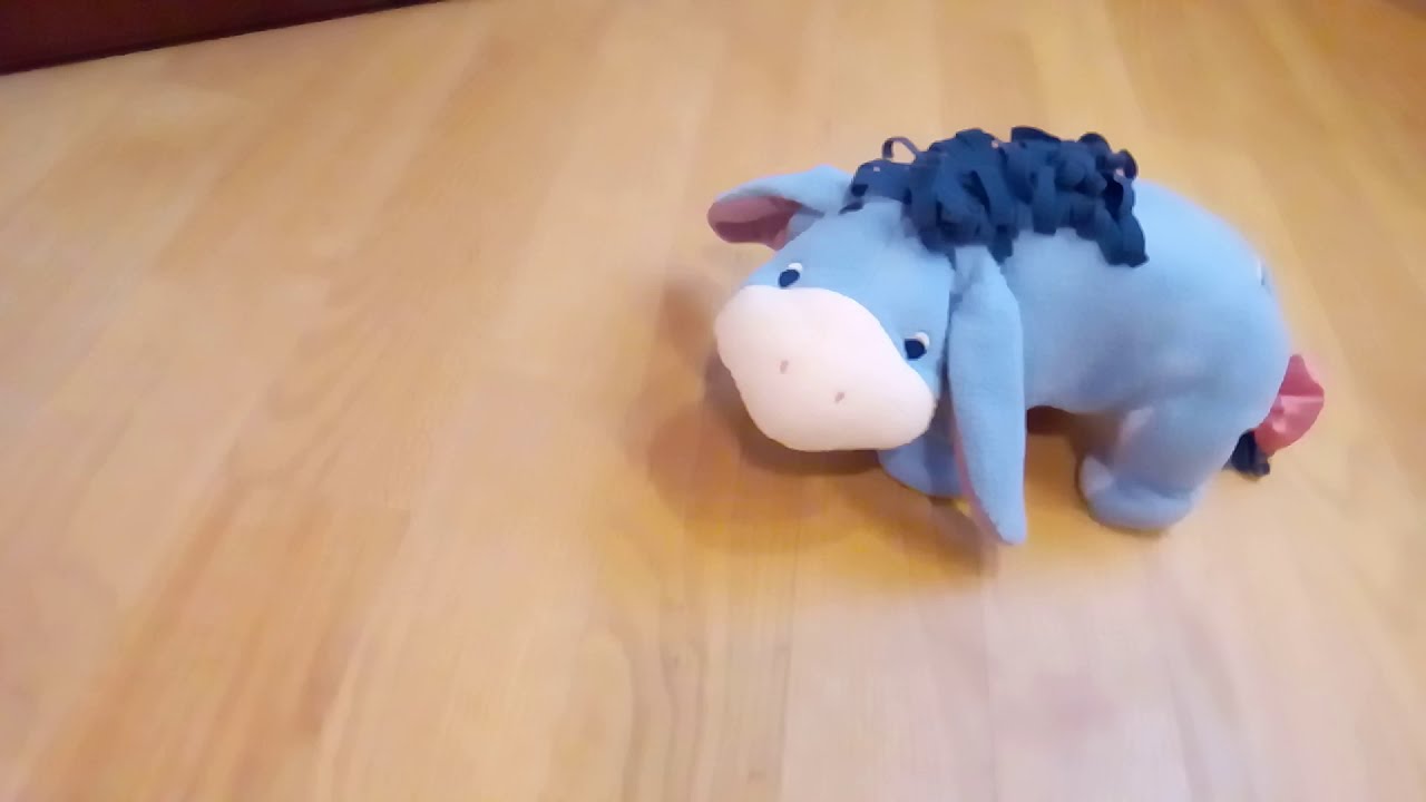 Eeyore walking and calling a child to follow him crawling - YouTube