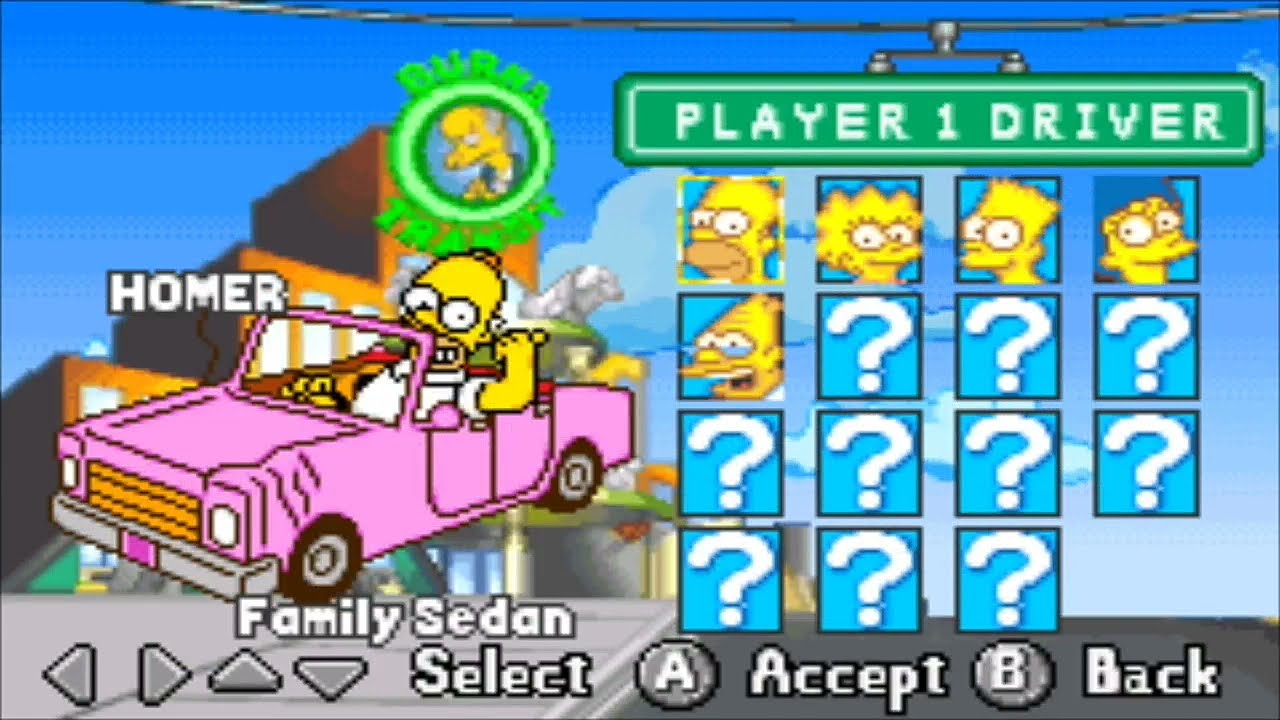 The Simpson's Road Rage - Passwords + Code Breaker Cheat Codes GBA ( My ...