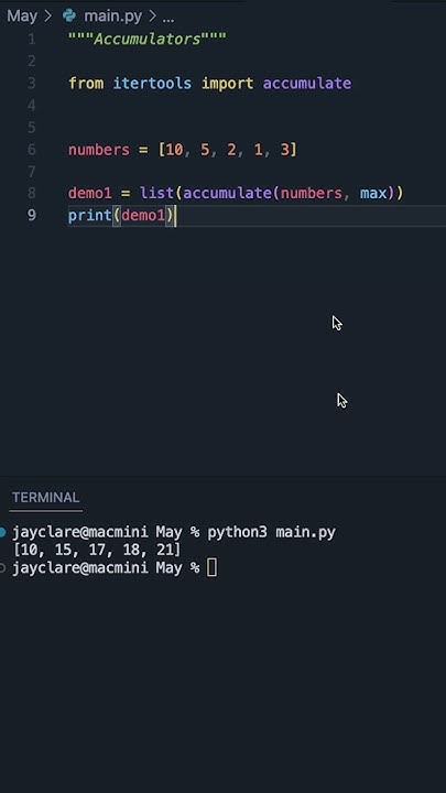 Python 3 | The Quirky Accumulate Function from Itertools #coding #programming - YouTube
