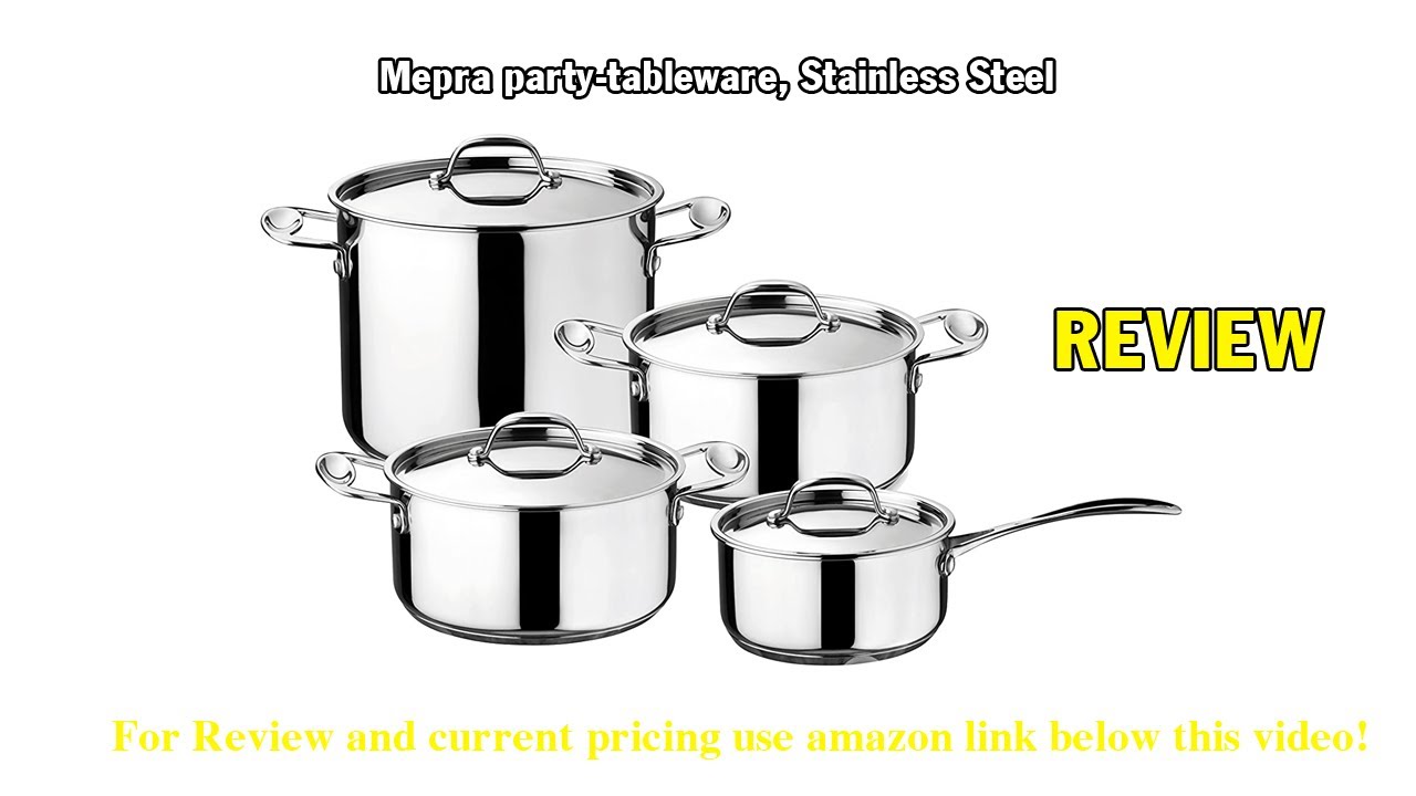 Review Mepra Glamour Stone 30210008 8 Piece Cookware Set Stainless ...