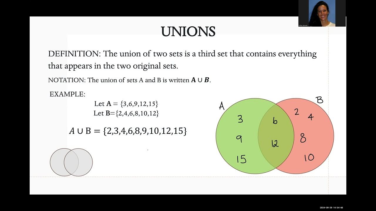 Sets - Unions and Intersections Definitions with Examples - YouTube