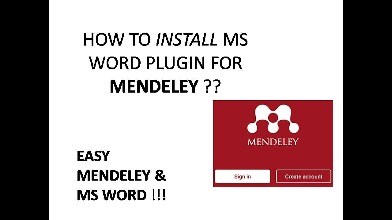 MENDELEY: INSTALL MS WORD PLUGIN - YouTube