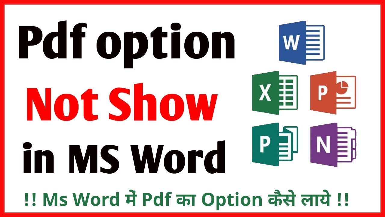 pdf not show in ms word || ms word me pdf save nahi ho raha hai - YouTube