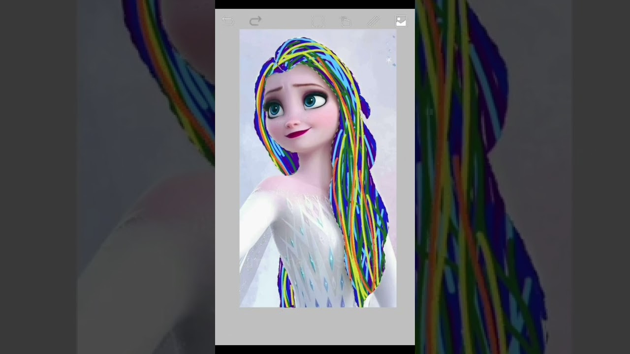Elsa beautiful edit ️Elsa Rainbow 🌈 hair edit by using ibis paint x# ...