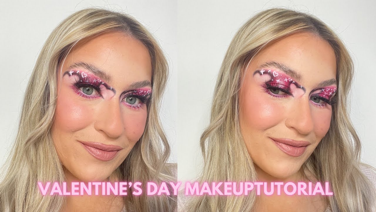 VALENTINE’S DAY MAKEUP TUTORIAL 💕 creative Valentine’s makeup look ...