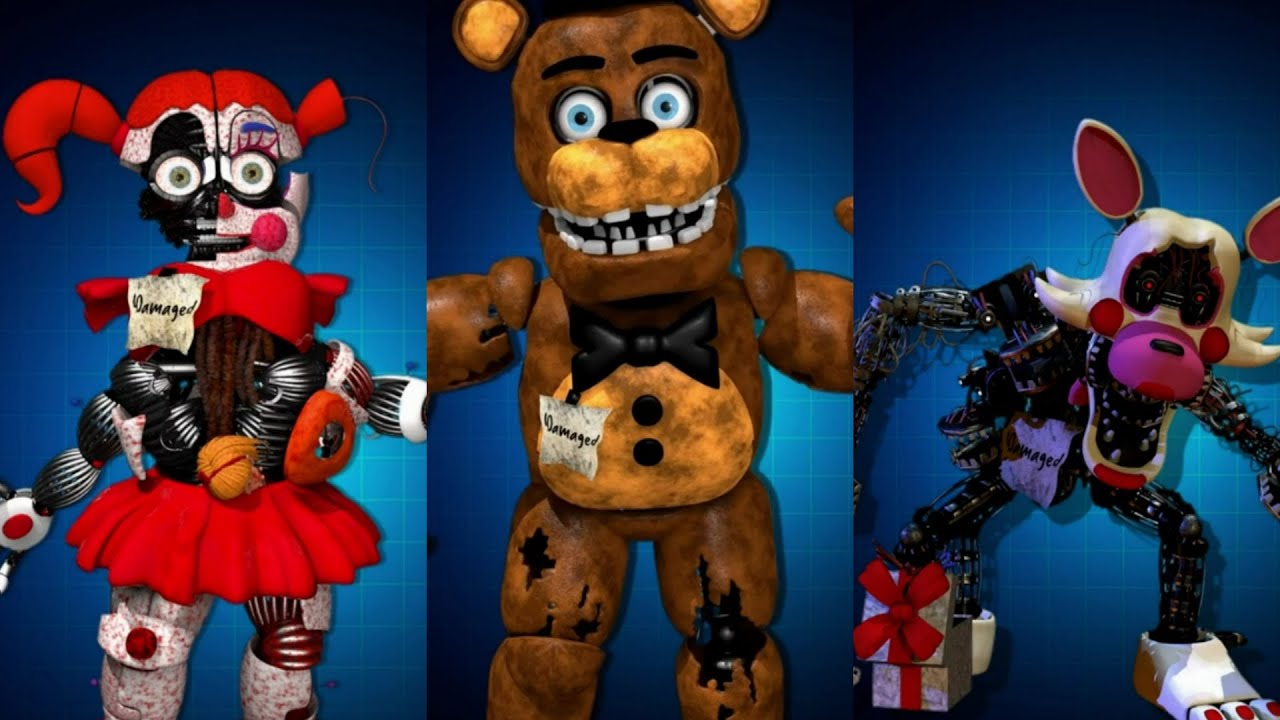 FNAF AR DAMAGED ANIMATRONICS - YouTube
