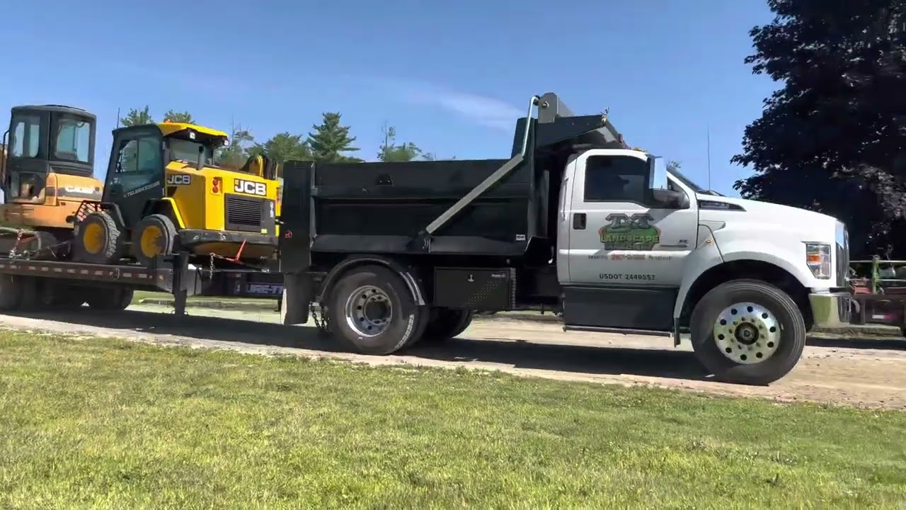F750 Dump Truck Pulling 20 Ton Trailer YouTube
