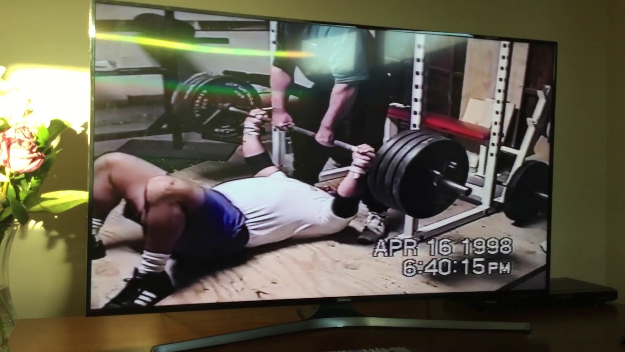 Art La Bare floor pressing 500lbs and lifting the power rack as well at ...