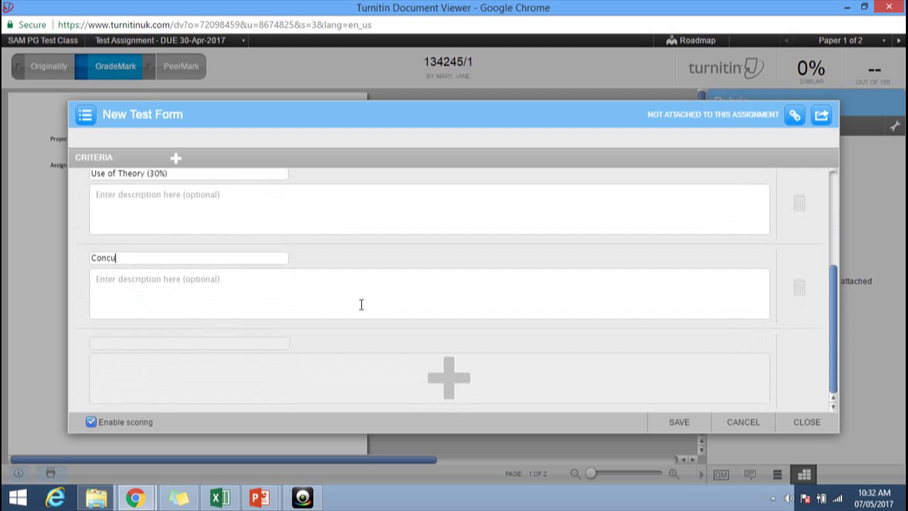 Creating a Grading Form in Turnitin - YouTube