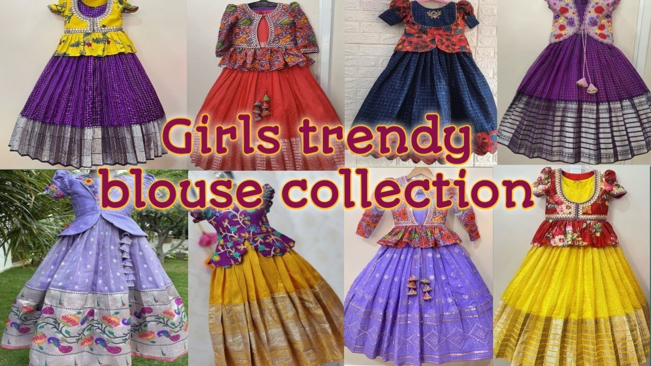 New kids blouses || girls traditional langa blouse designs|| lehenga ...
