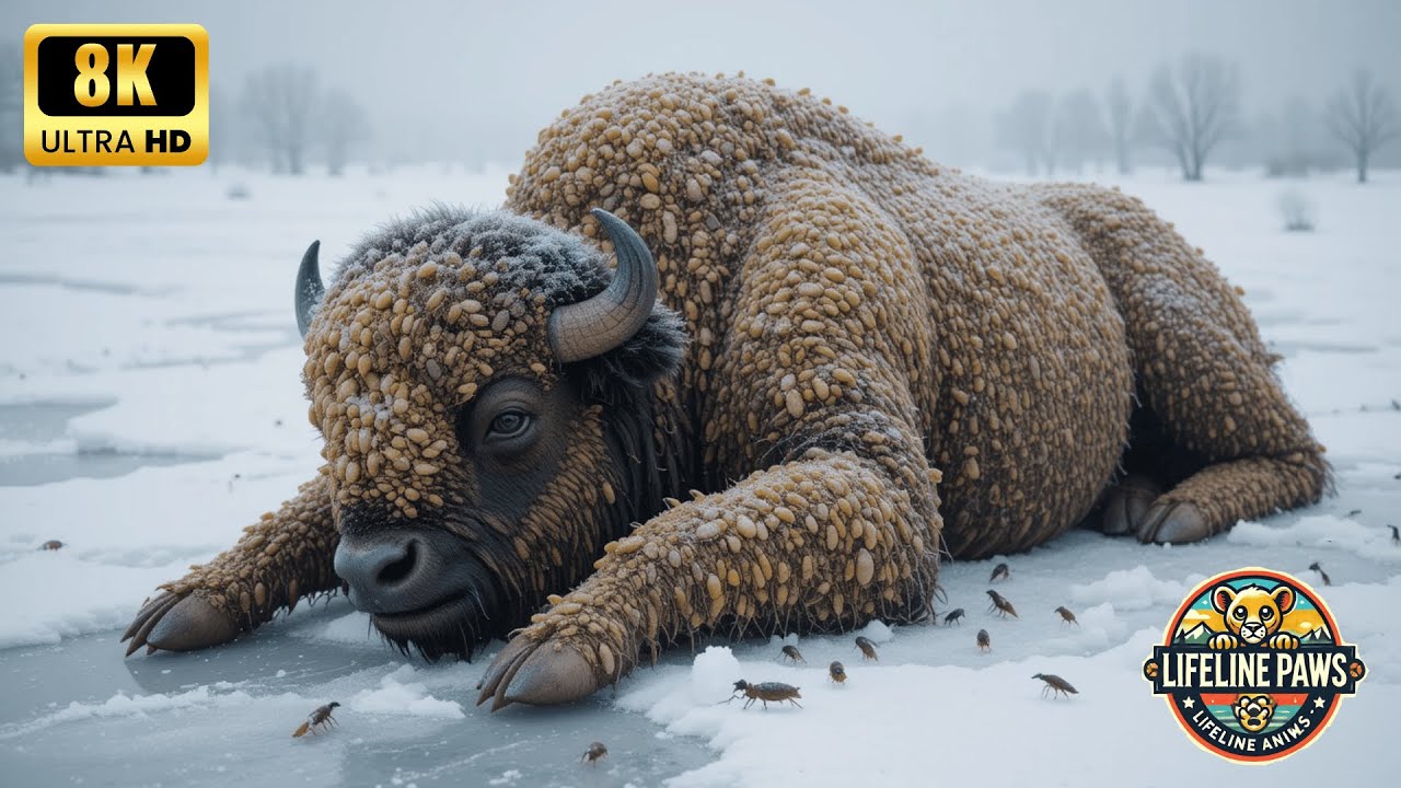 American BISON Covered in Millions of Barnacles & Parasites Bee Saved ...