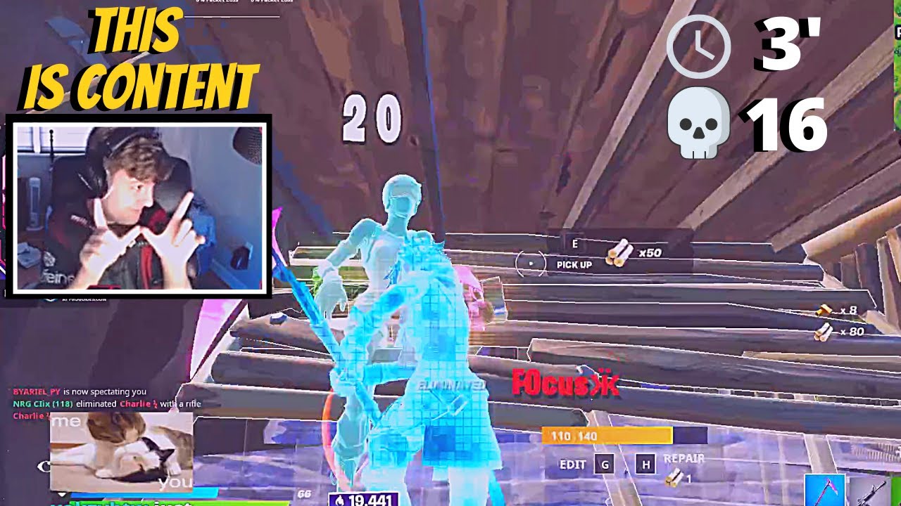 Clix Gets 16 Kills In 3 Minute (World Record) - Fortnite Champ - YouTube