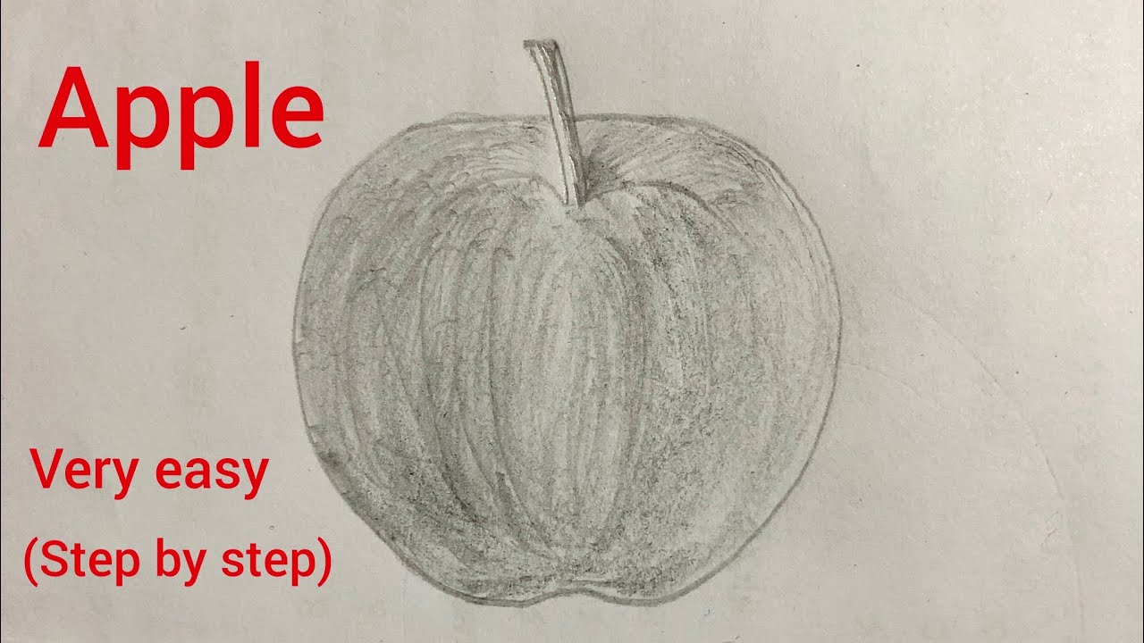 How to draw an apple step by step (very easy) || Art video - YouTube