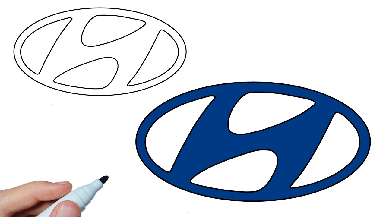 How to draw a Hyundai logo - YouTube
