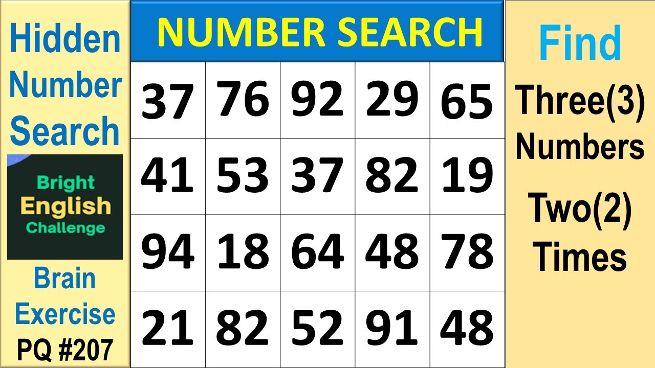 Number Search #findthenumber #hiddennumber #numberpuzzle #brainexercise ...