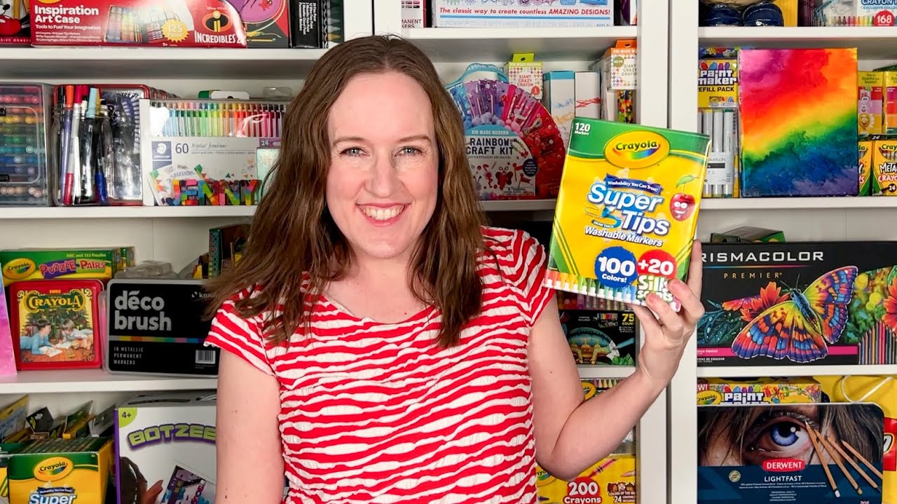 120 Crayola Super Tips Label & Swatch in Color Order - YouTube