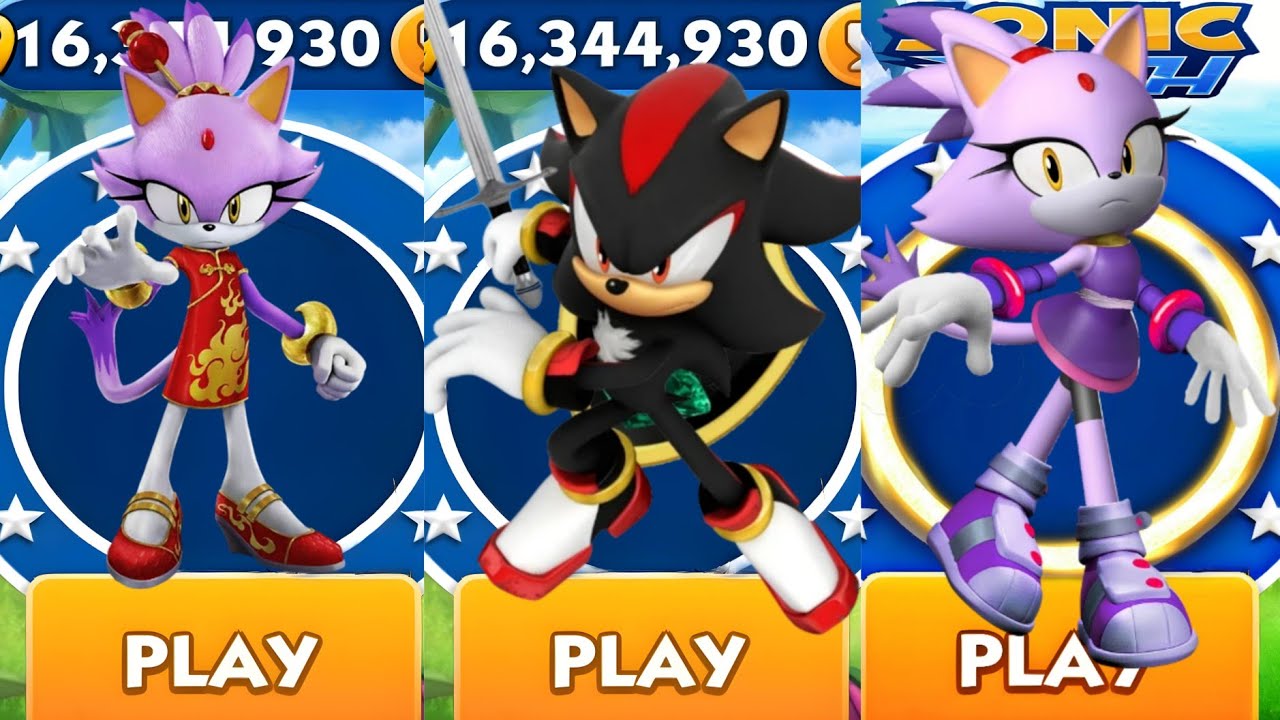 Sonic Dash - Lunar Blaze VS Sir Shadow VS Blaze Dash _ Movie Sonic vs ...