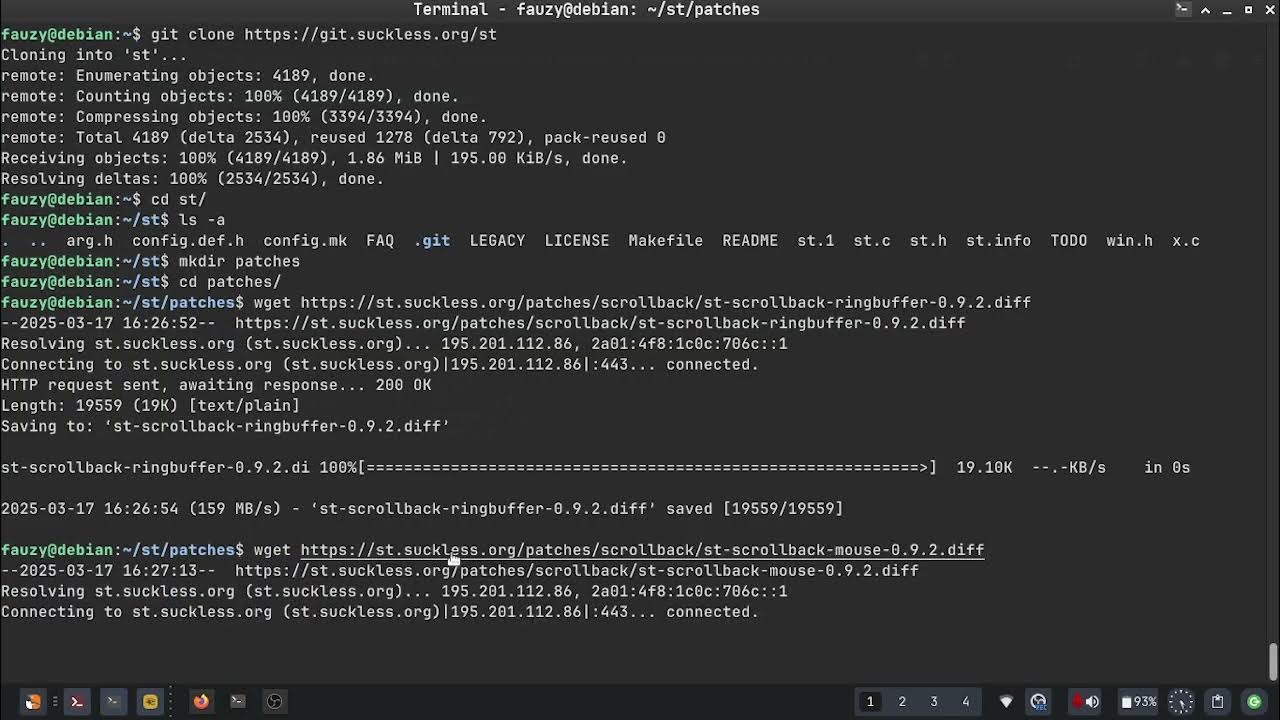 how to install st on debian 12 with scrollback support - YouTube