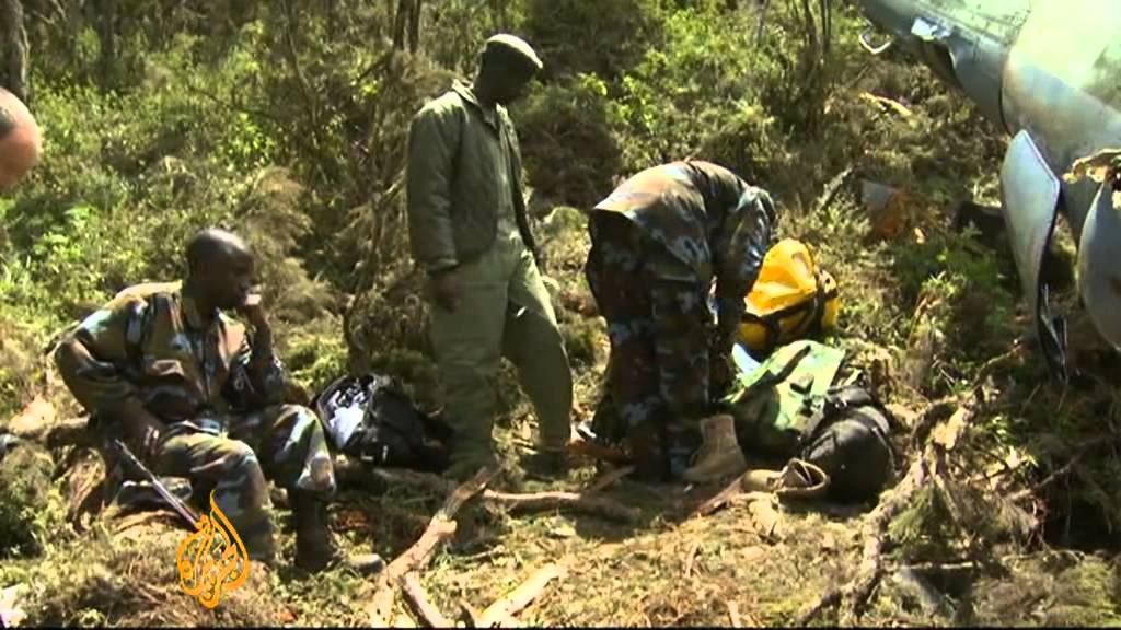 Rescue after Ugandan helicopters crash - YouTube