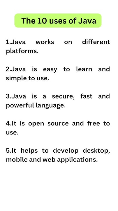 Uses of Java | What ia Java used for? - YouTube