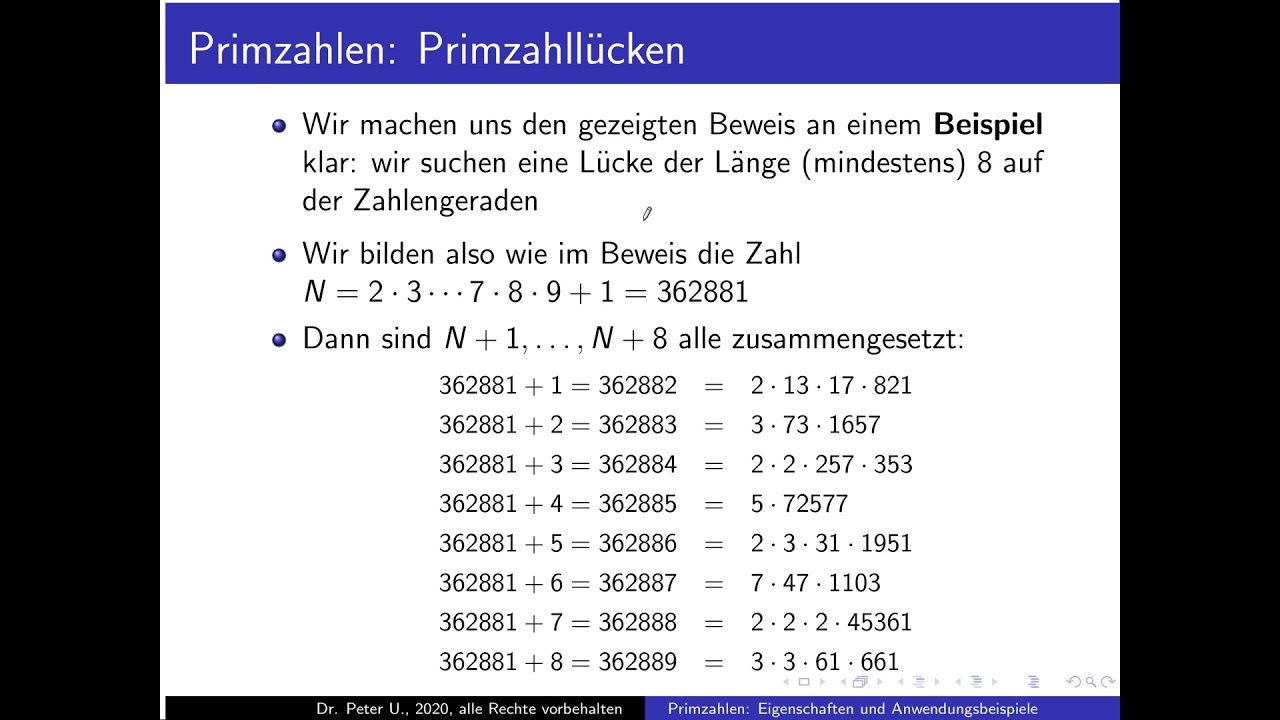 Primzahlen, Folge 6: Lücken in der Primzahlverteilung - YouTube