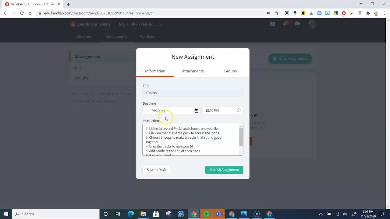 Making Assignments in Bandlab - YouTube