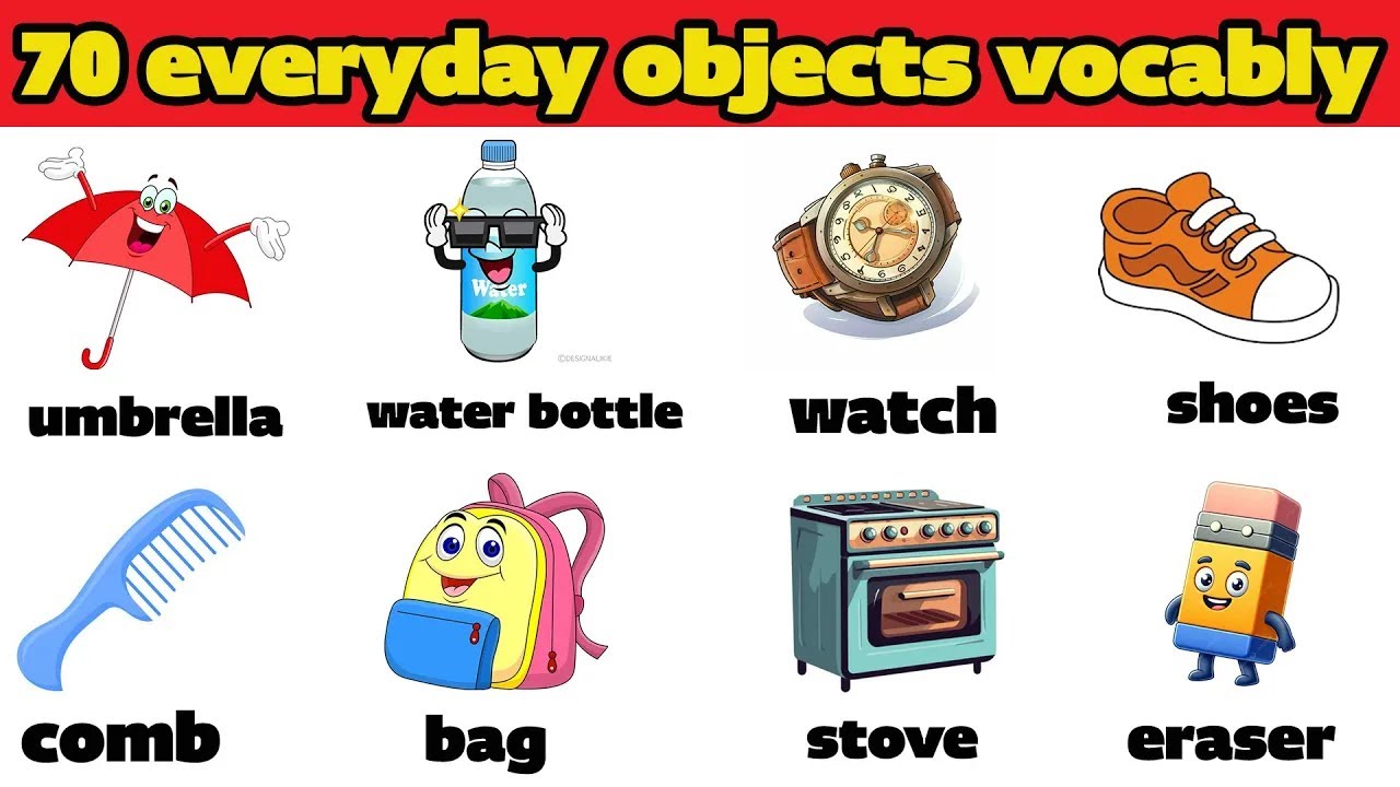 70 everyday objects vocably | Learning English with pictures - YouTube