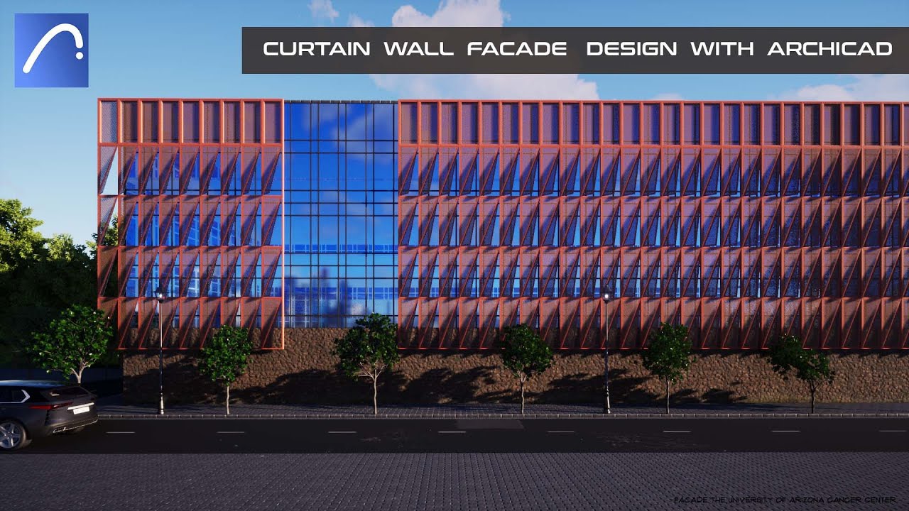 Archicad : CURTAIN WALL FACADE DESIGN I MARCHTIS architect - YouTube