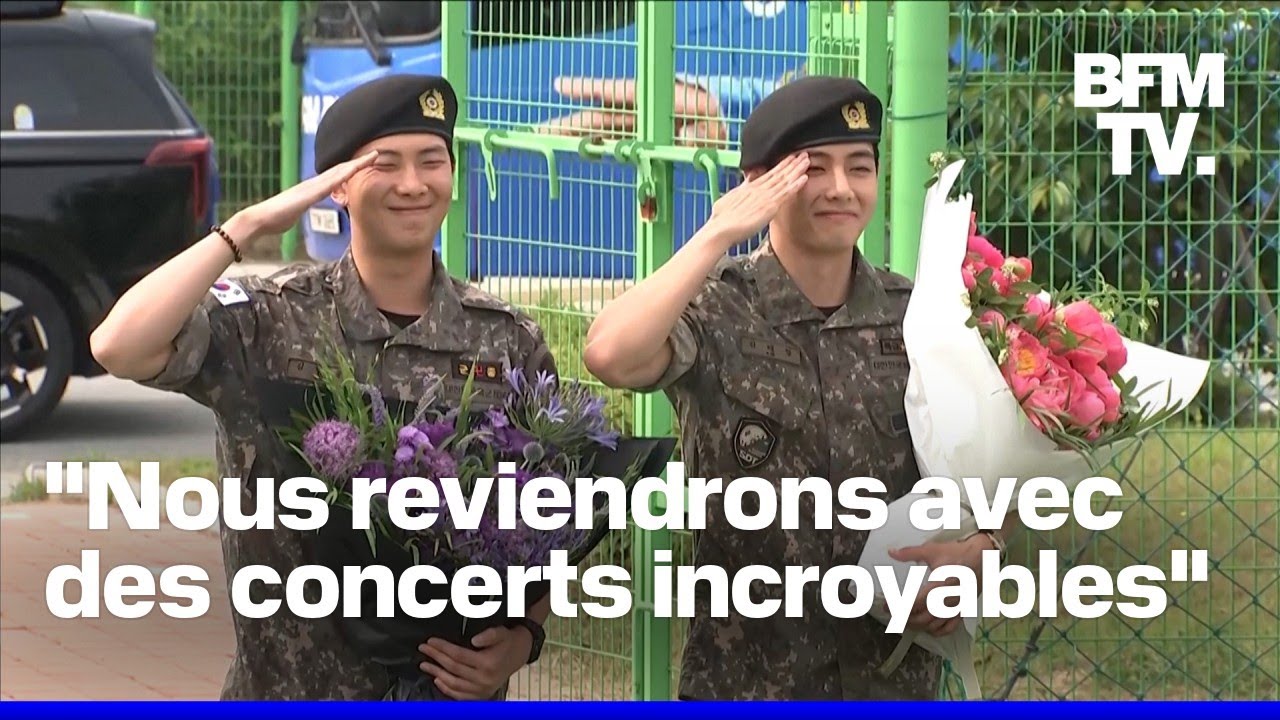 Deux membres de BTS libérés de leur service militaire de 18 mois en ...