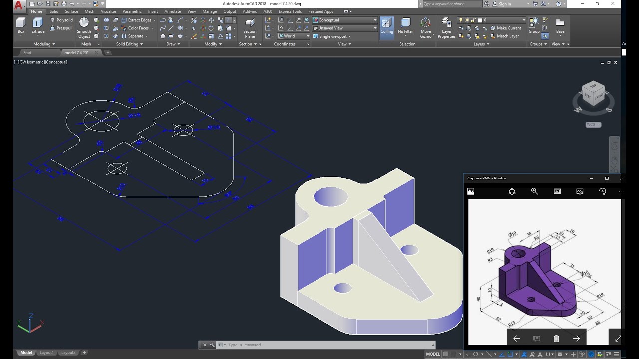 3d model AutoCAD - YouTube
