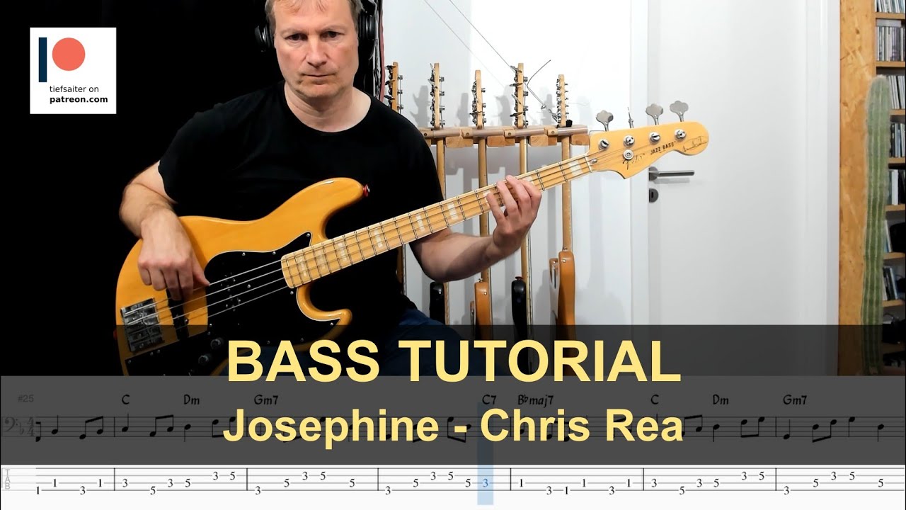 Josephine - Chris Rea | Bass Tutorial (Sheet + TABs) - YouTube