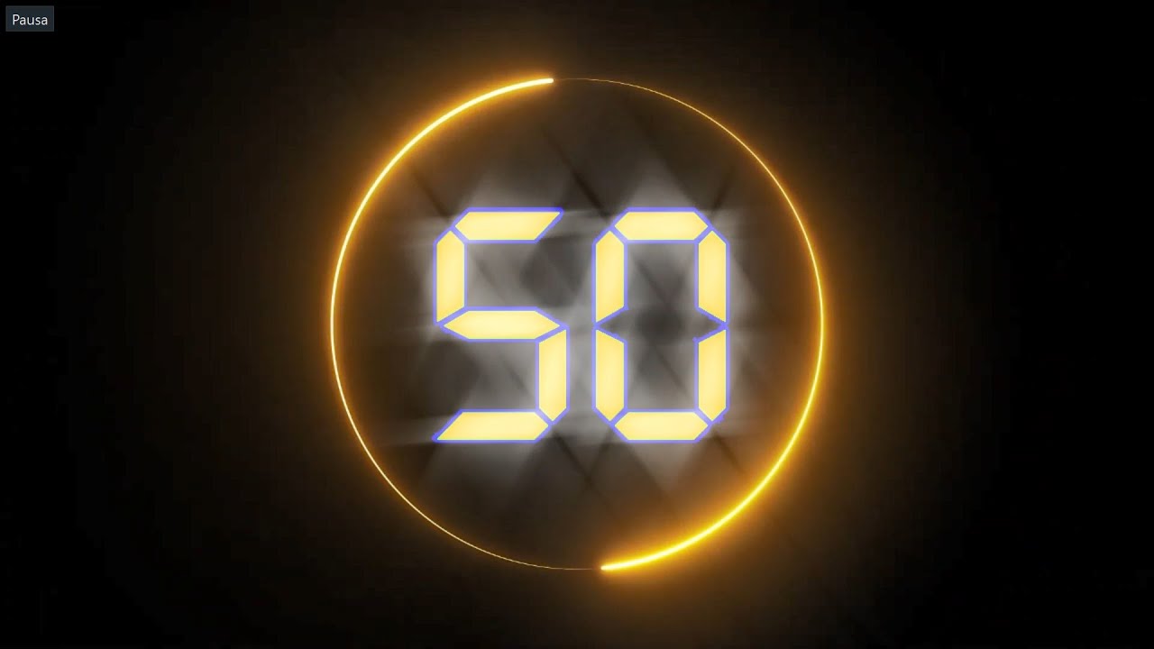 Timer 50 seconds / Relógio Regressivo - Dígito Amarelo - YouTube
