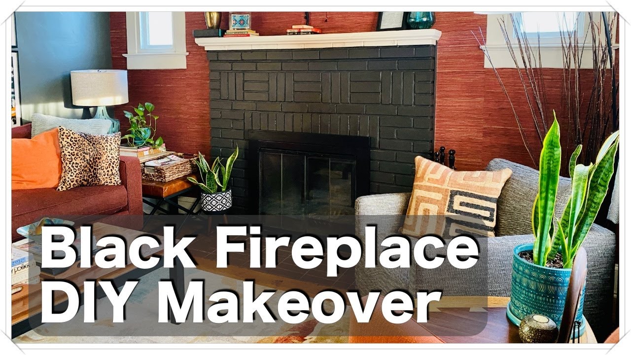 Afro Boho Styled Black Fireplace | Dramatic Makeover Room Tour - YouTube