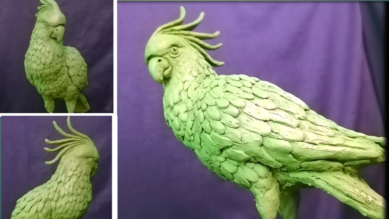 How to make clay parrot | Clay modelling bird | clay art | animal ...