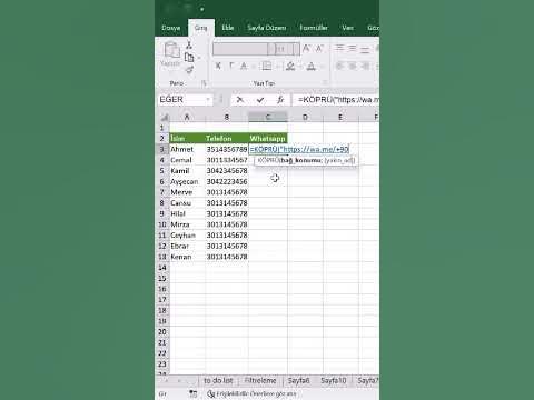 Excel’den Whatsapp Mesajı Nasıl Gönderilir? #excel #exceldersleri # ...
