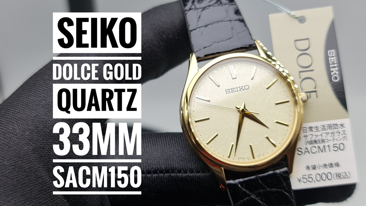 Seiko Dolce Gold 8J Quartz 33mm SACM150 - YouTube