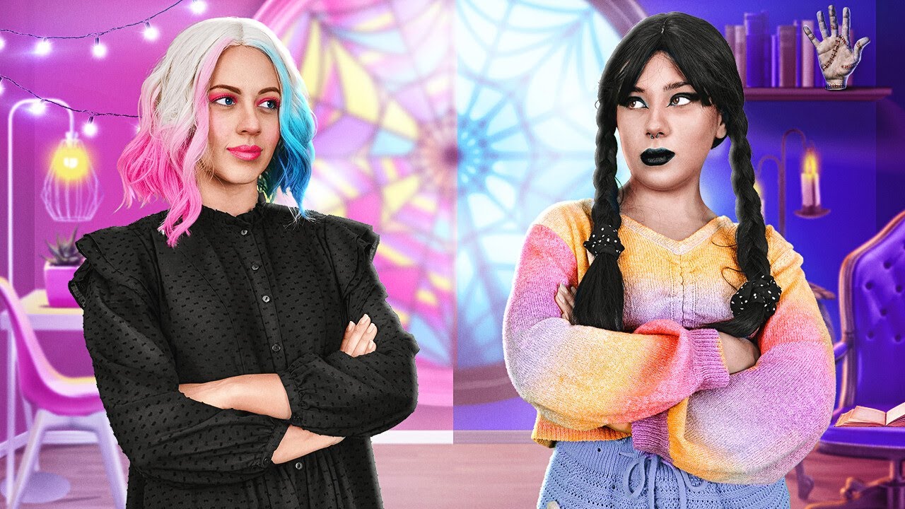 WEDNESDAY ADDAMS wurde zu ENID! Extreme Body Switch mit Bestie von La ...