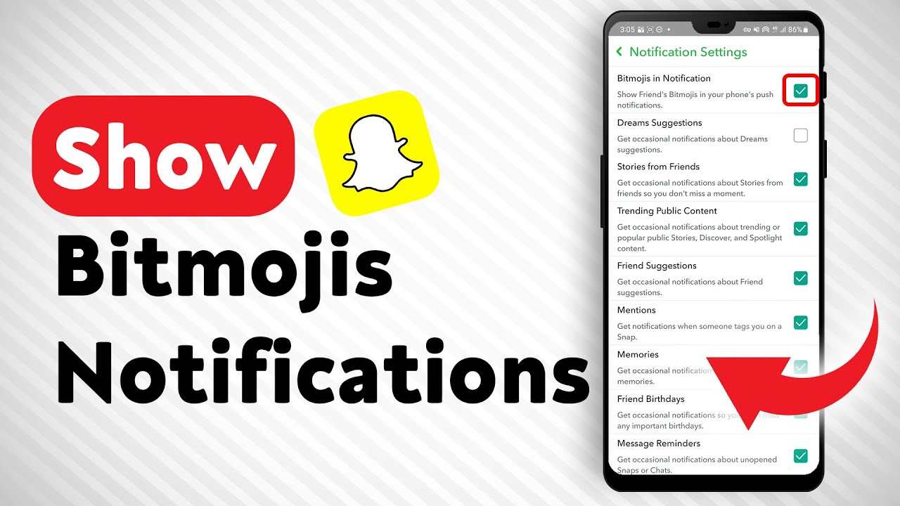 How To Show Bitmojis In Snapchat Notifications - Full Guide - YouTube