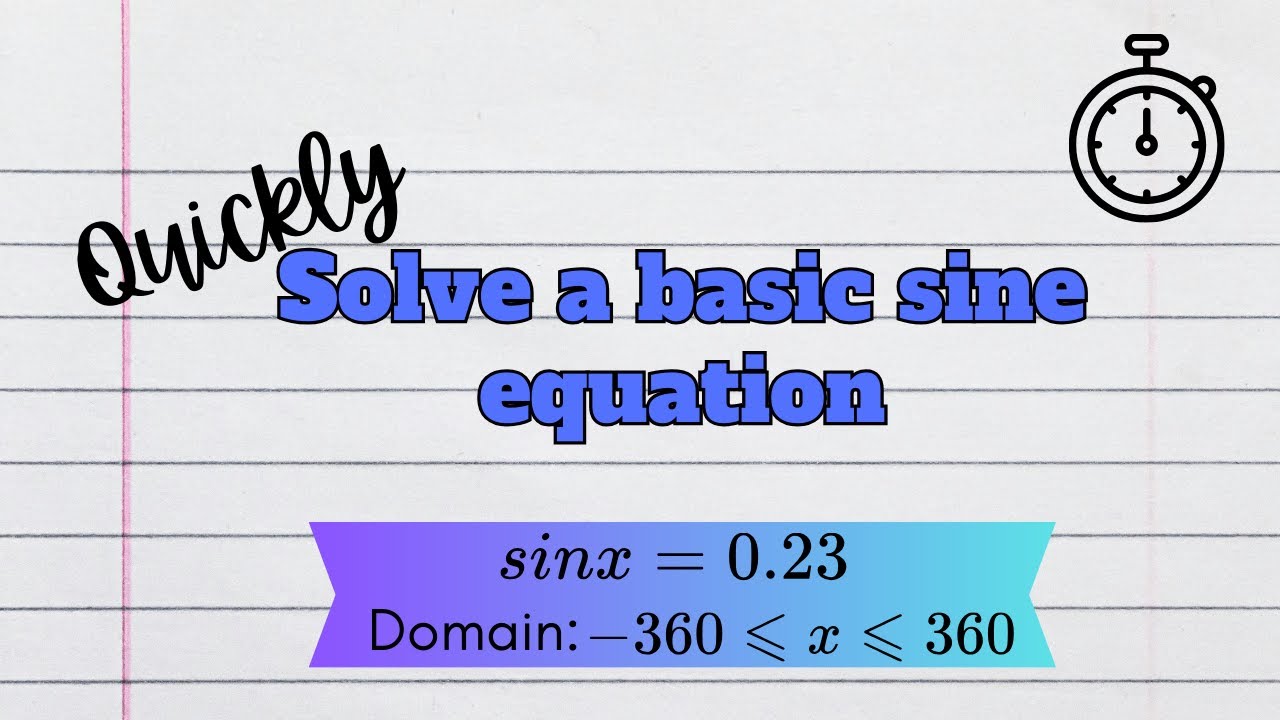📚 Trig Quick Guide: Solving Basic Sine Equations 📚 - YouTube