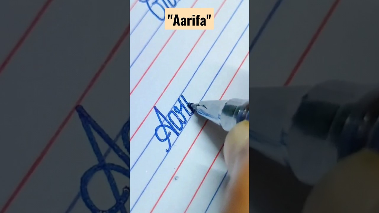 "Aarifa" name in cursive handwriting #calligraphy #shorts # ...