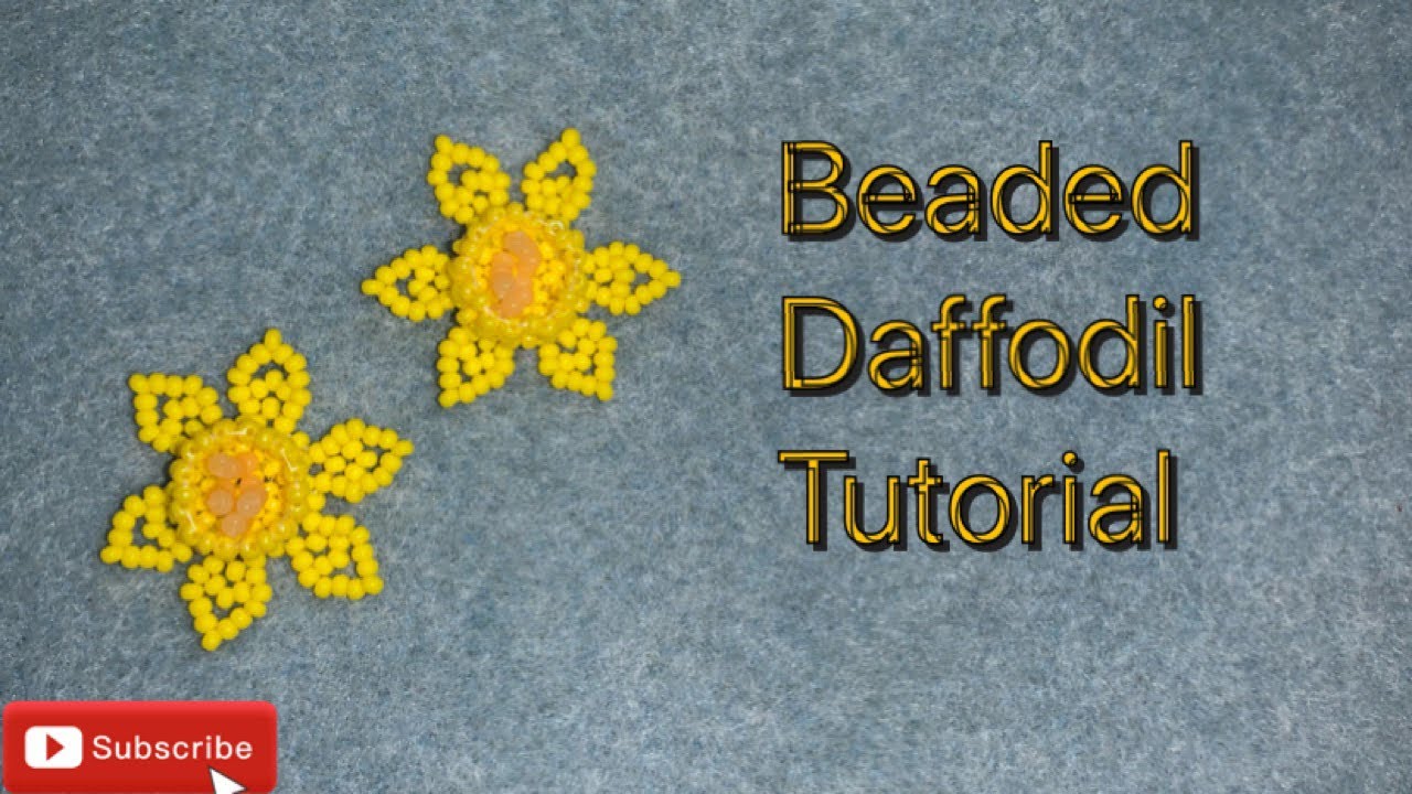 3D seed bead daffodil tutorial - YouTube